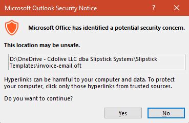 Disable The Unsafe Hyperlink Warning When Opening Attachments