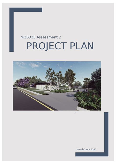 Managing Projects Assessment 2 Mgb335 Assessment 2 Project Plan Word