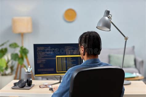 Male It Professional Writing Code While Working At Office Workplace Stock Image Image Of