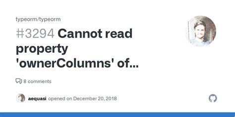 Cannot Read Property Ownercolumns Of Undefined · Issue 3294