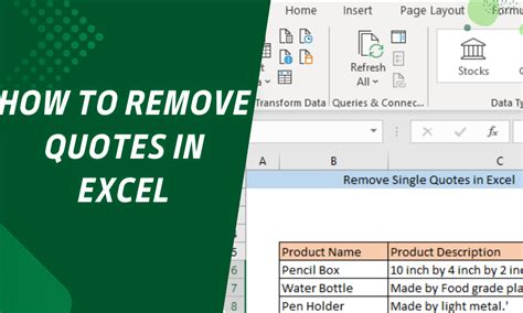 How To Remove Quotes In Excel Earn And Excel