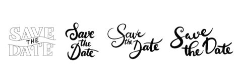 Premium Vector Collection Of Save The Date Text Lettering Hand Drawn Premium Vector Collection Of Save The Date Text Lettering Hand Drawn
