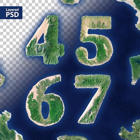 Free PSD Set Of Letters Made In Shape Of Islands Map