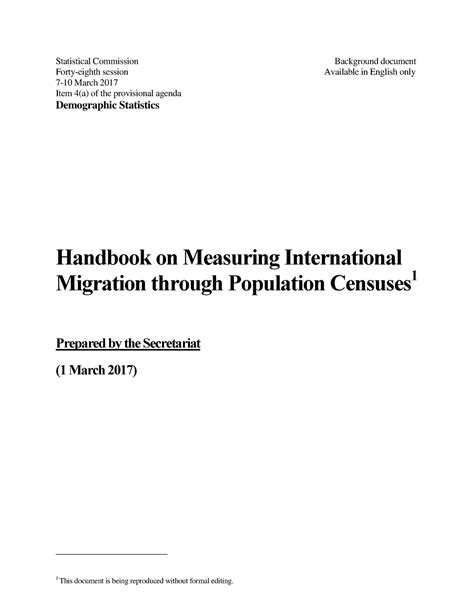 handbook on measuring international migration through population