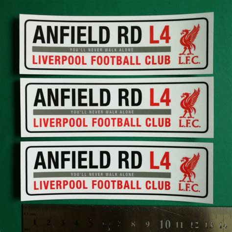 Stickers Liverpool Fc Anfield Road L4 130x32mm 2 Each 3 For 5