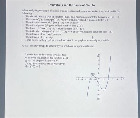 Solved 2 Use The First And Second Derivative Tests To