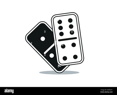 Domino Game Symbol Bones White Pieces With Black Dots Isolated On Background Vector