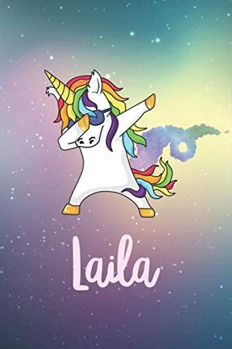 Laila Personalized Name Journal Unicorn Farting Rainbow Writing Notebook For Girls And Women By