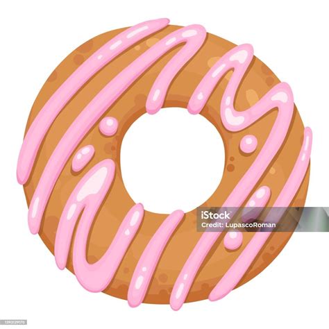 도넛은 화려한 설탕과 장식으로 유약을 바르고 흰색 배경에 고립 된 뿌리로 얹어 놓았습니다 맛있는 튀긴 반죽 과자 또는 디저트 벡터 일러스트레이션 현실적인 만화 스타일 다양에