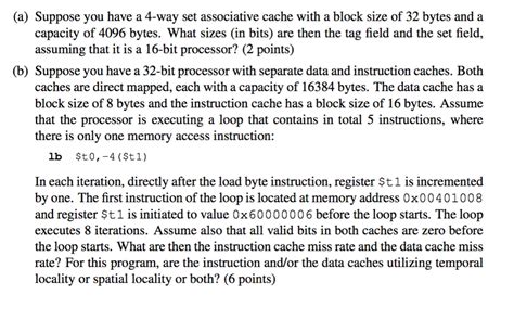 Solved A Suppose You Have A 4 Way Set Associative Cache Chegg Com