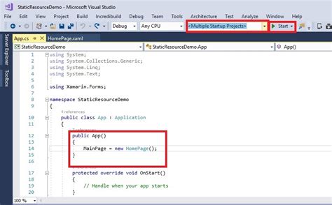 static resource using xamarin forms version 1 0