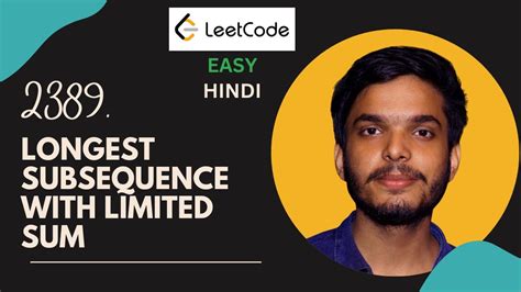 2389 Longest Subsequence With Limited Sum Leetcode Java Hindi