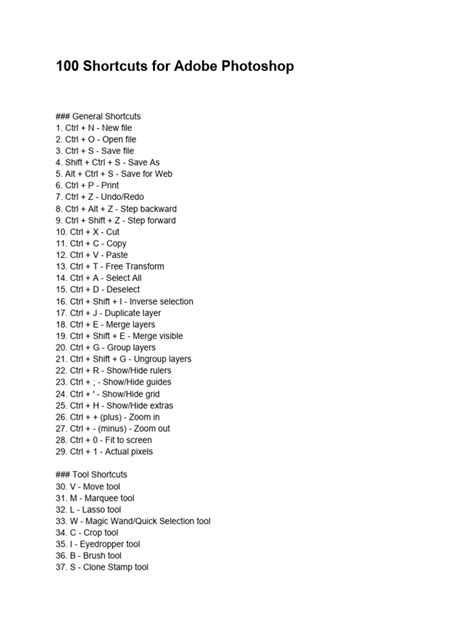 100 shortcuts for adobe photoshop pdf adobe photoshop graphic design