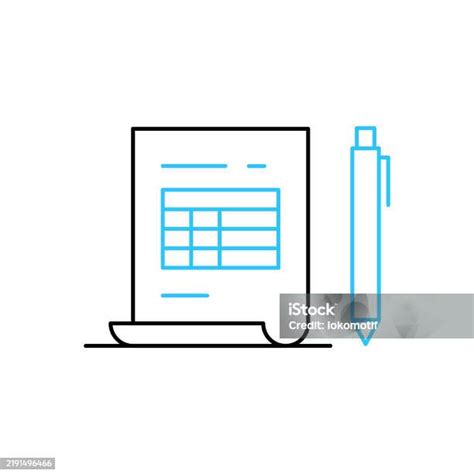 File Tabel Spreadsheet Excel Ikon Garis Dua Warna Dengan Stroke Yang