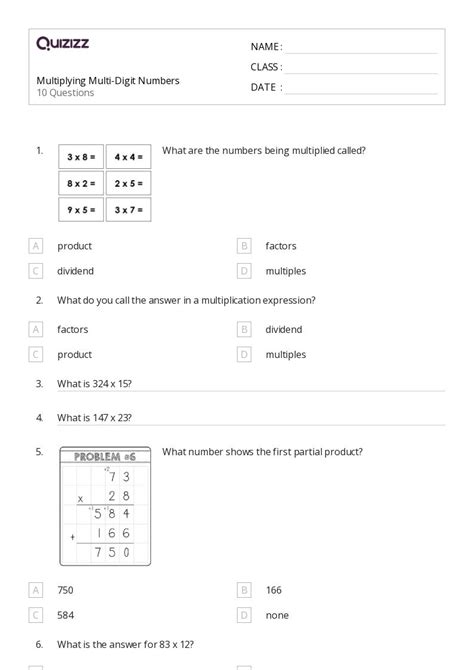 50 Multi Digit Numbers Worksheets For 3rd Grade On Quizizz Free And Printable