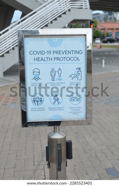 Instructions Protecting Public Places During Pandemic Stock Photo