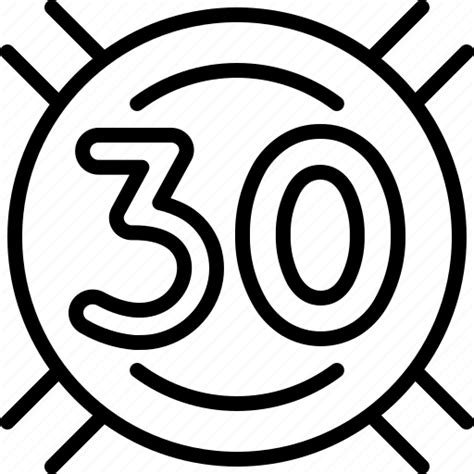 Thirty Number Numerical Math Numeral Mathematical Count Icon
