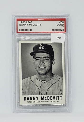 1960 Leaf 50 Danny Mcdevitt Dodgers Pop 1 Psa 2