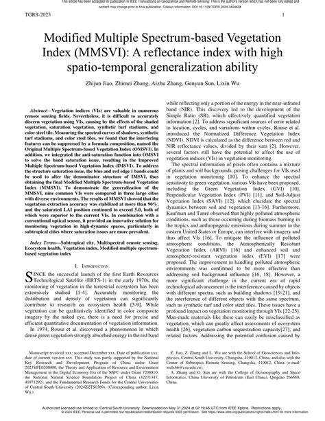 Pdf Modified Multiple Spectrum Based Vegetation Index Mmsvi A Reflectance Index With High