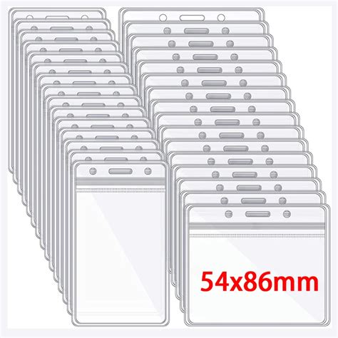 전시회용 초투명 방수 배지 홀더 직원 이름 태그 패스 Id 카드 투명 보호 케이스뱃지 홀더 And 액세사리 Aliexpress