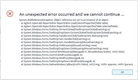 An Unexpected Error Occurred And We Cannot Continue In Intelligent Reporting Forum