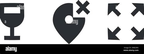 Set Of 3 Icons Maps Line Icons Collection Modern Trend In The Style Linear Symbols Set Big