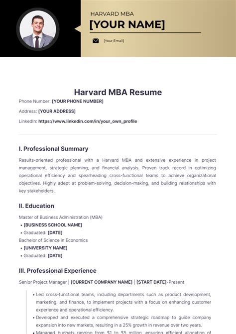 Free Iim Student Mba Resume Template To Edit Online