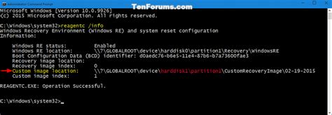 show current refresh custom recovery image in windows 10 tutorials