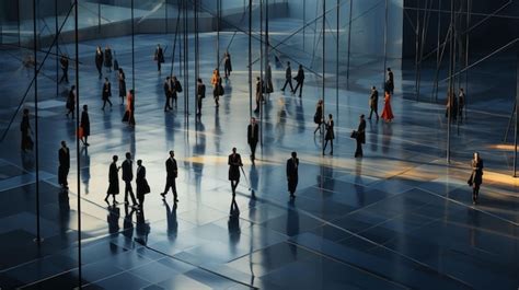 Premium Ai Image Many People Walking Around In An Intersection Ai