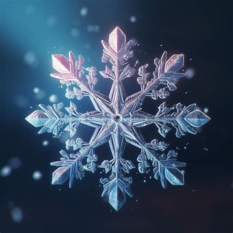 Premium AI Image Cool Light And Dreamy Macro Shot Of A Snowflake