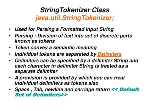 ppt stringtokenizer class powerpoint presentation free download id