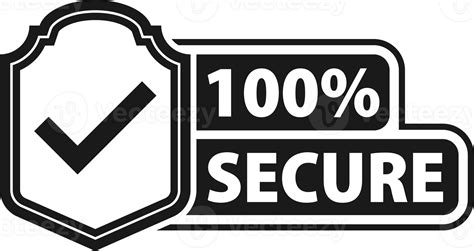 100 Percent Secure Label Maximum Data Protection And Security 50703565 Png