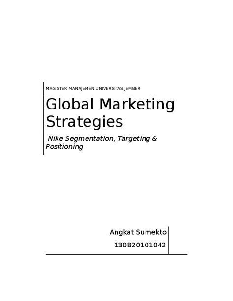 Doc Global Marketing Strategies Nike Segmentation Targeting