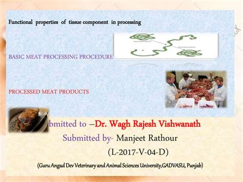 Meat And Its Functional Proprties And Basic Meat Processing Procedure Pptx