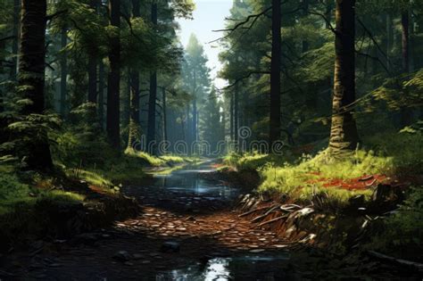Realistic Deep Forest Deep Forest Fantasy Backdrop Concept Art