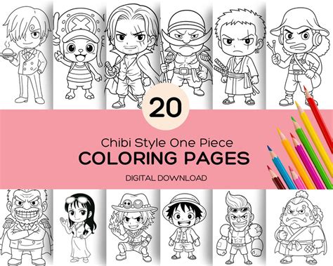 One Piece Coloring Pages Printable 8 5x11 Pdf Anime Coloring Book