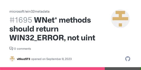 Wnet Methods Should Return Win32error Not Uint · Issue 1695