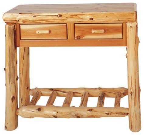 Log Sofa Table With 2 Drawers Rustic Console Tables By Black Forest Decor
