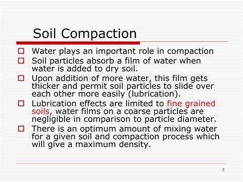 SOLUTION: Soil compaction - Studypool
