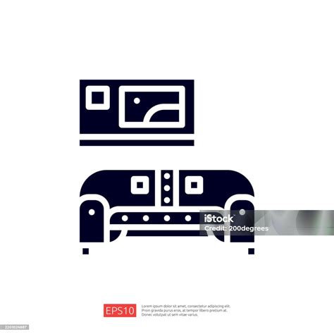 소파와 그 위의 액자에 담긴 사진을 간단하게 그래픽으로 표현하여 아늑한 생활 공간을 보여줍니다 0명에 대한 스톡 벡터 아트 및 기타 이미지 Istock