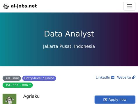 Hiring Data Analyst In Jakarta Pusat Indonesia Raimljobs