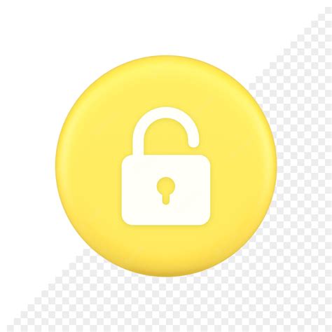 Premium Psd Open Lock Button Cyberspace Password Security Protection Service 3d Application Icon