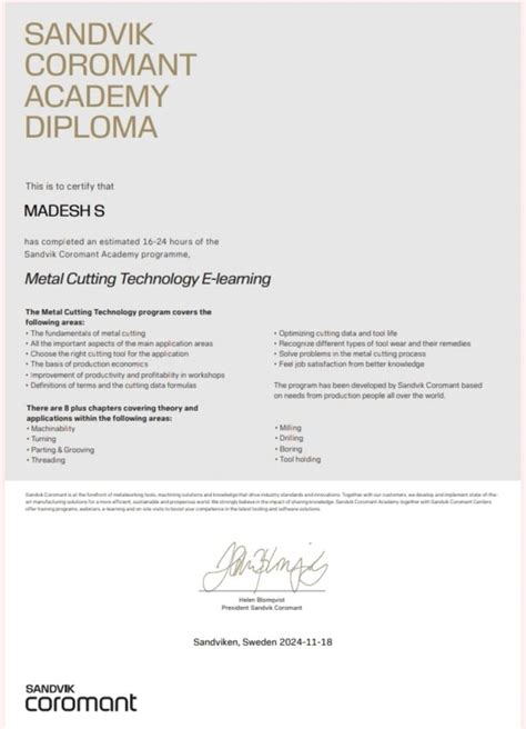 Madesh S On Linkedin Connections Sanvickcoromant Metalcutting Elearningcourse…