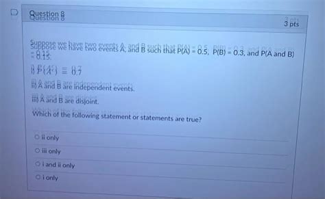 solved question 7 3 pts a random variable x has a mean of 3