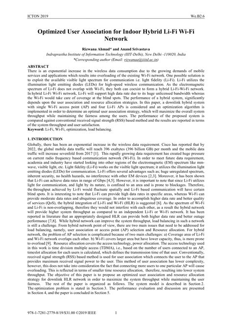Pdf Optimized User Association For Indoor Hybrid Li Fi Wi Fi Network