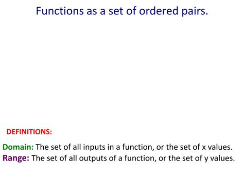Functions Ordered Pairs Pptx