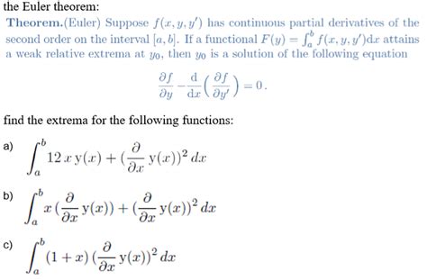 Solved The Euler Theorem Theoremeuler Suppose Fx Y