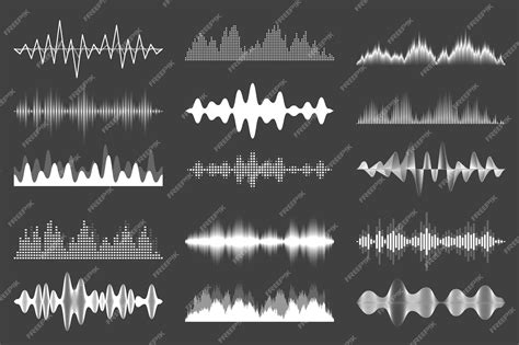 Premium Vector Sound Waves Collection Analog And Digital Audio Signal