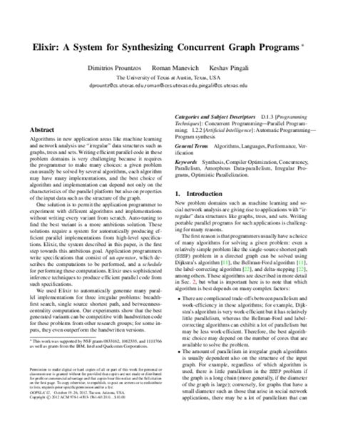 Pdf Elixir A System For Synthesizing Concurrent Graph Programs