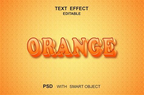 Premium Psd Text Effect Orange With Smart Object